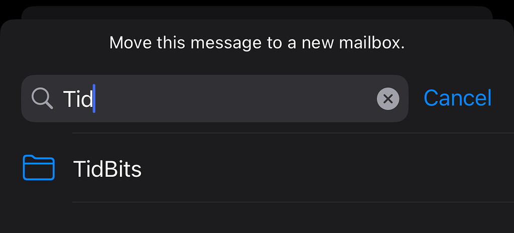 Apple finally did it! Mail filing - search for folder - TidBITS Talk - TidBITS Talk
