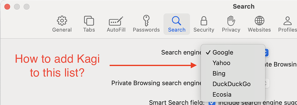 Make Kagi Safari's Default Search Engine - TidBITS Talk - TidBITS Talk