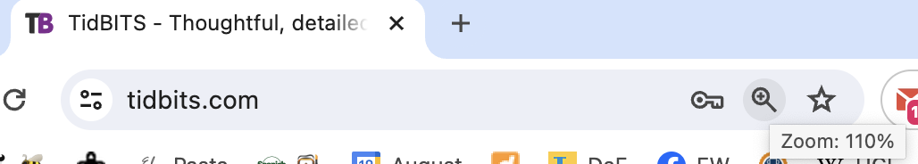Display Safari Zoom Level in Browser Window? - TidBITS Talk - TidBITS Talk
