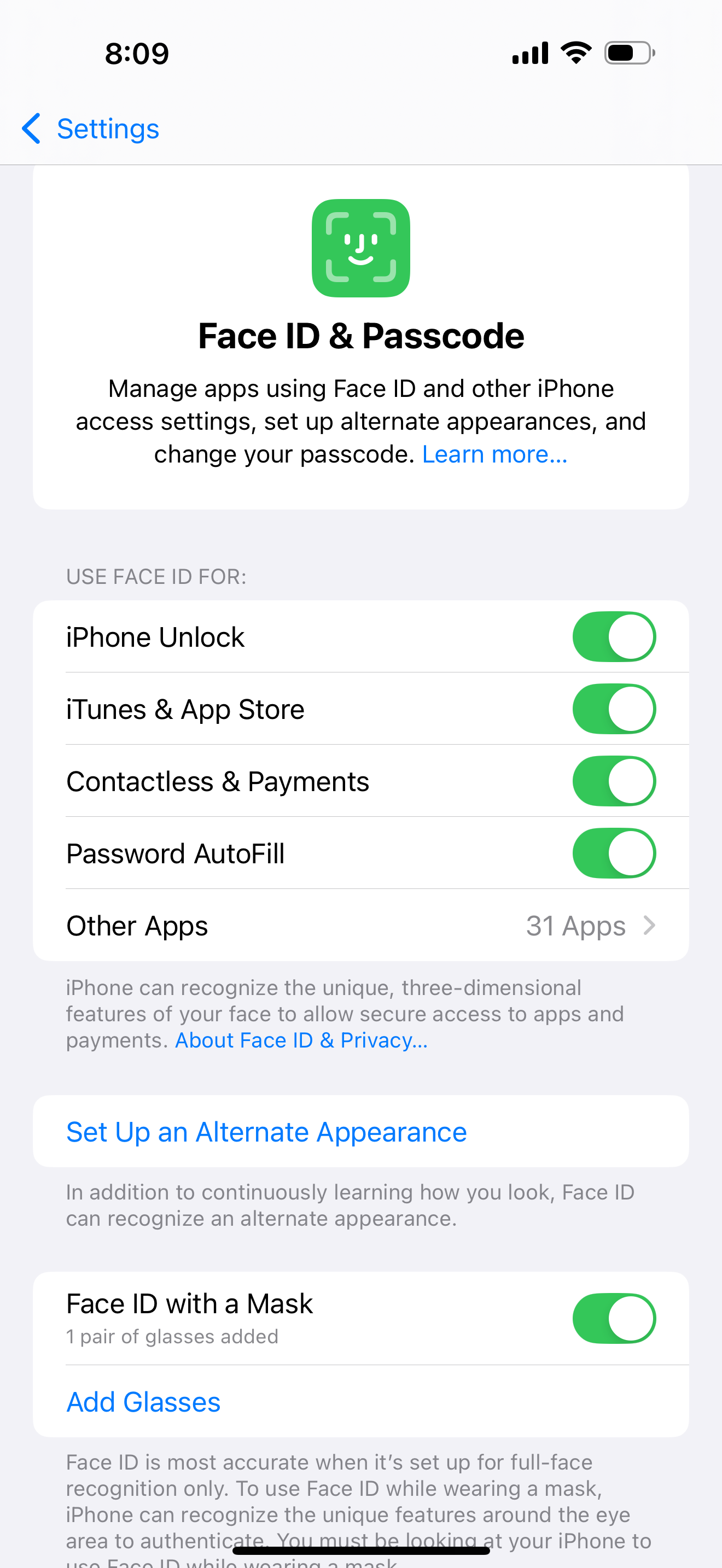 Face ID alternate setup for mask only, no sunglasses? - TidBITS Talk ...
